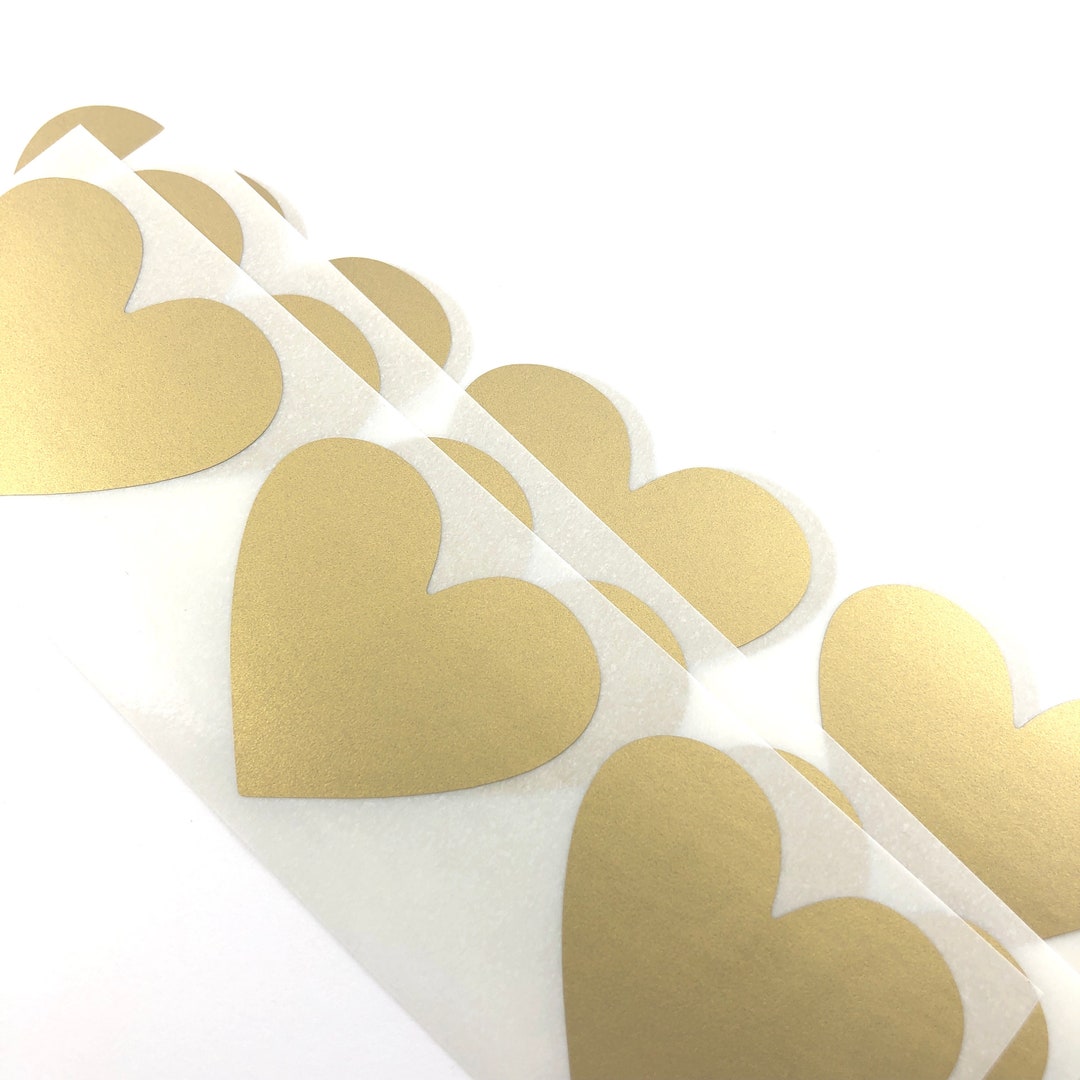 50 Pack Gold Heart Scratch off Promotional Stickers, 35mm - EMB1086 - Etsy