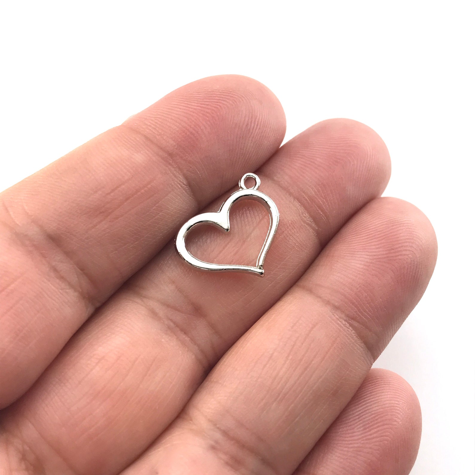 10/20pcs Silver Colour Heart Pendant Charms 16mm Jewelry - Etsy