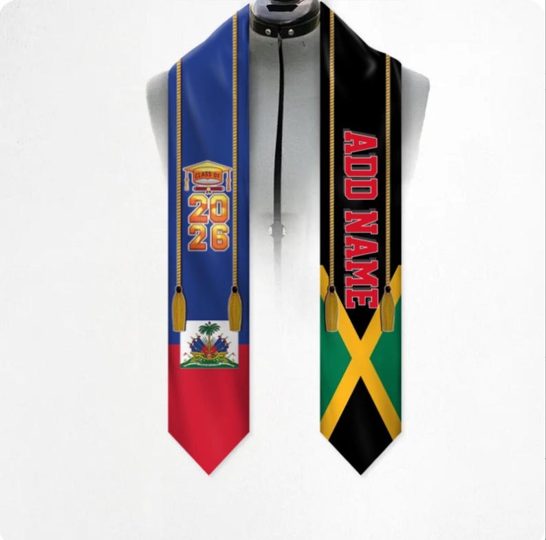 Custom Haitian Graduation Stole | Class of 2026 Graduation Sash - Etsy