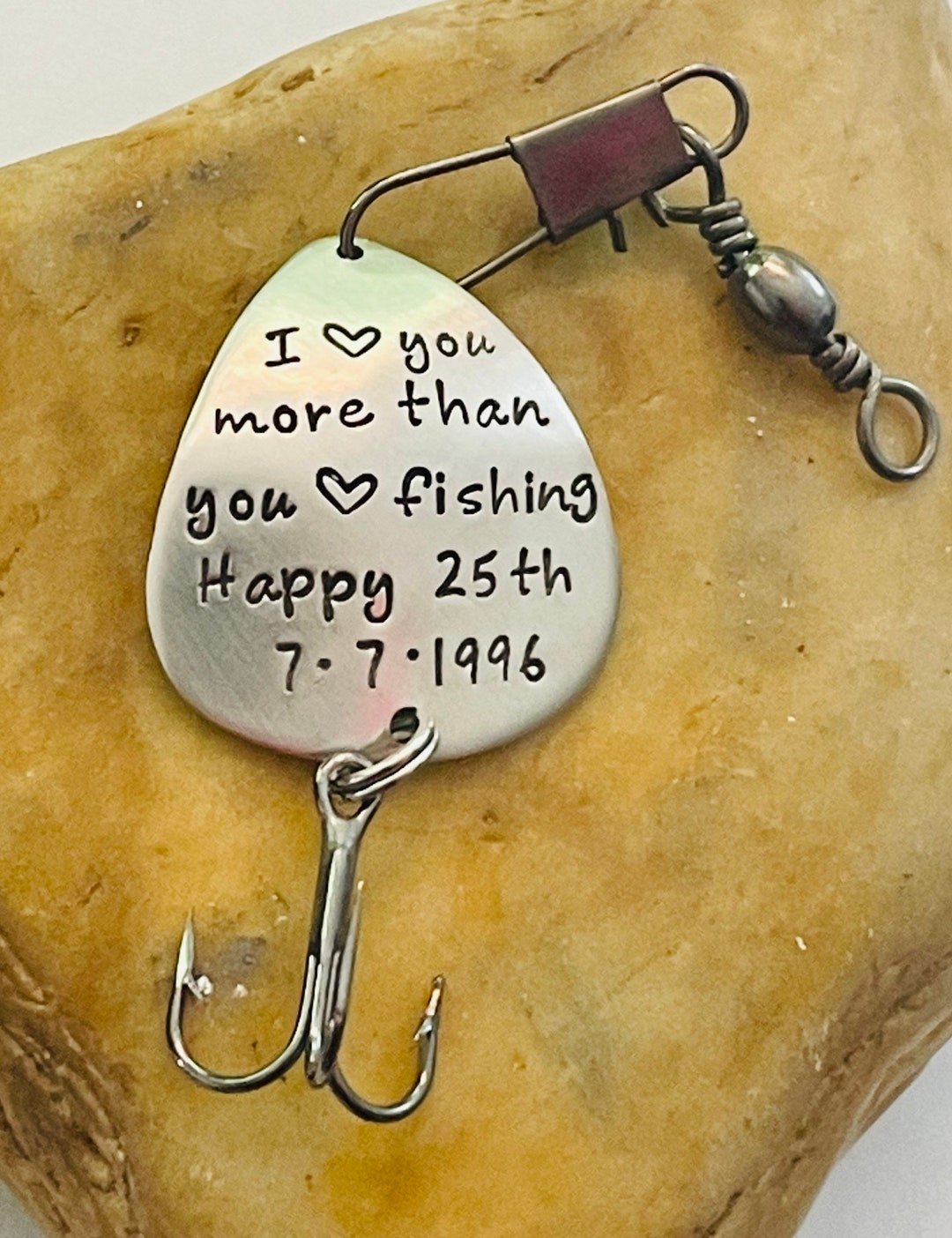 Sterling Silver 25th Anniversary Fishing Lure, Personalized Gift - Etsy