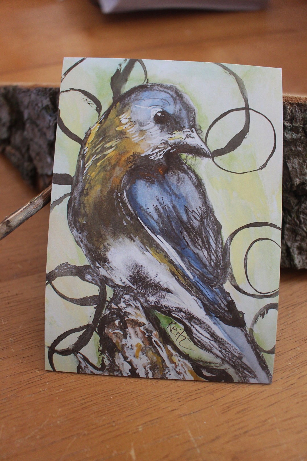 Bluebird Art Print Magnet Songbird Art Print Fridge Magnet Art Magnet ...