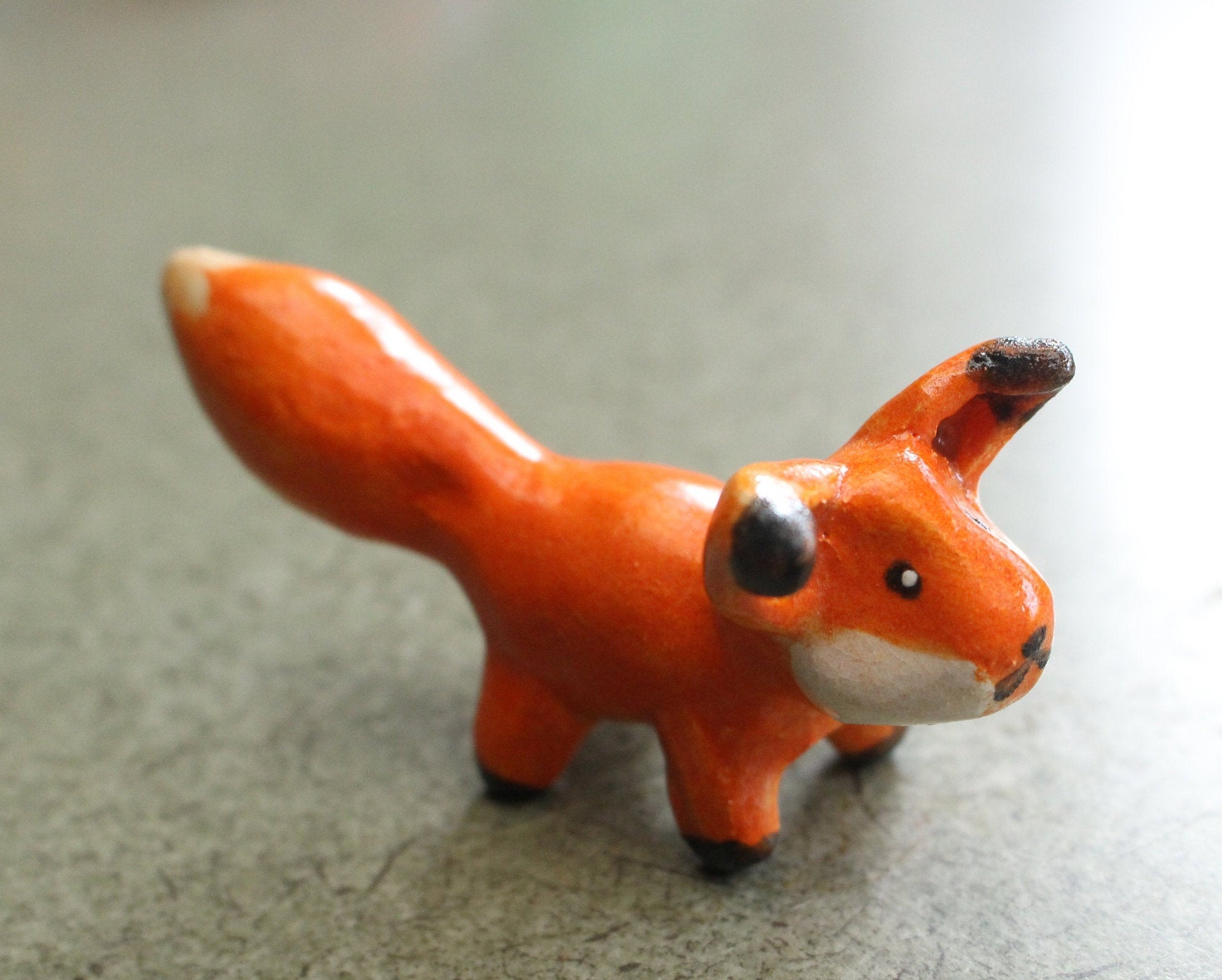 Miniature Red Fox Figurine Clay Critter by Kate | Etsy