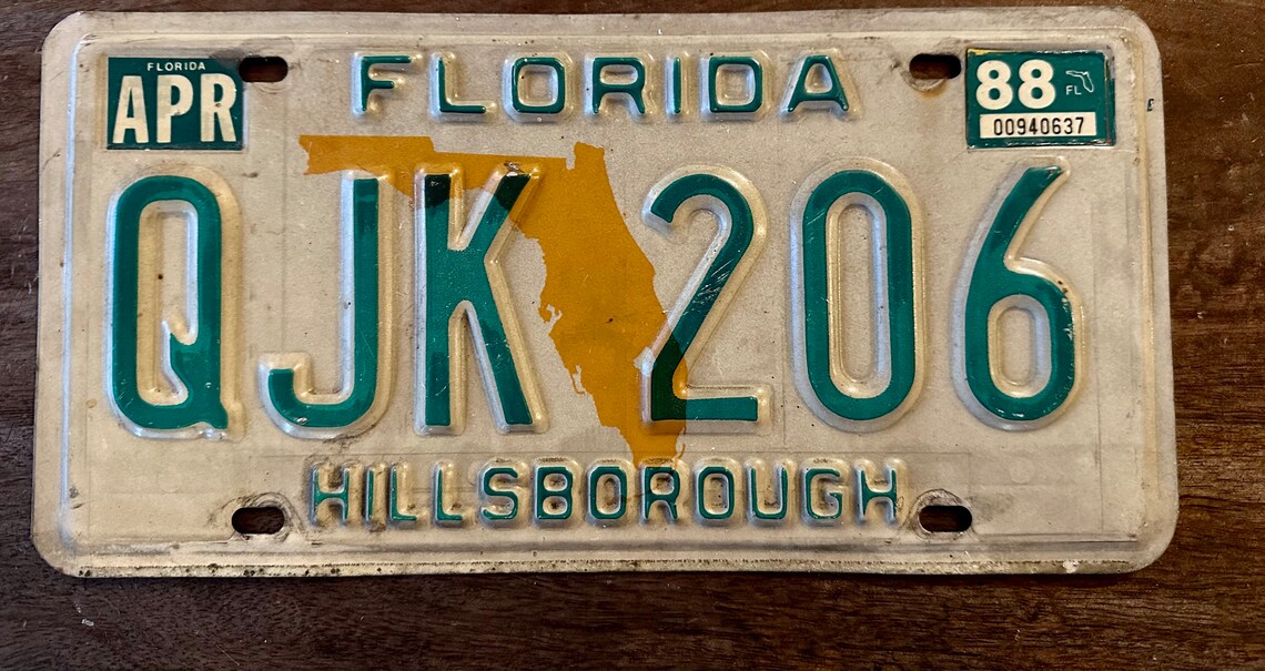 Florida- Hillsborough License Plates 1980’s - Etsy