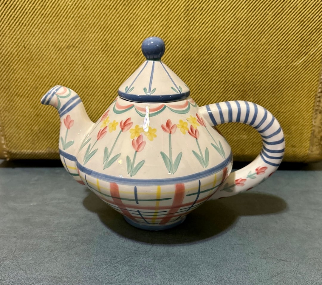 Hand Painted 4 Cup Teapot by Flowers and Balloons. - Etsy