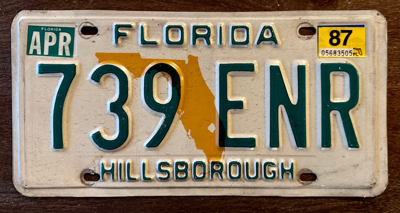 Florida- Hillsborough License Plates 1980’s - Etsy