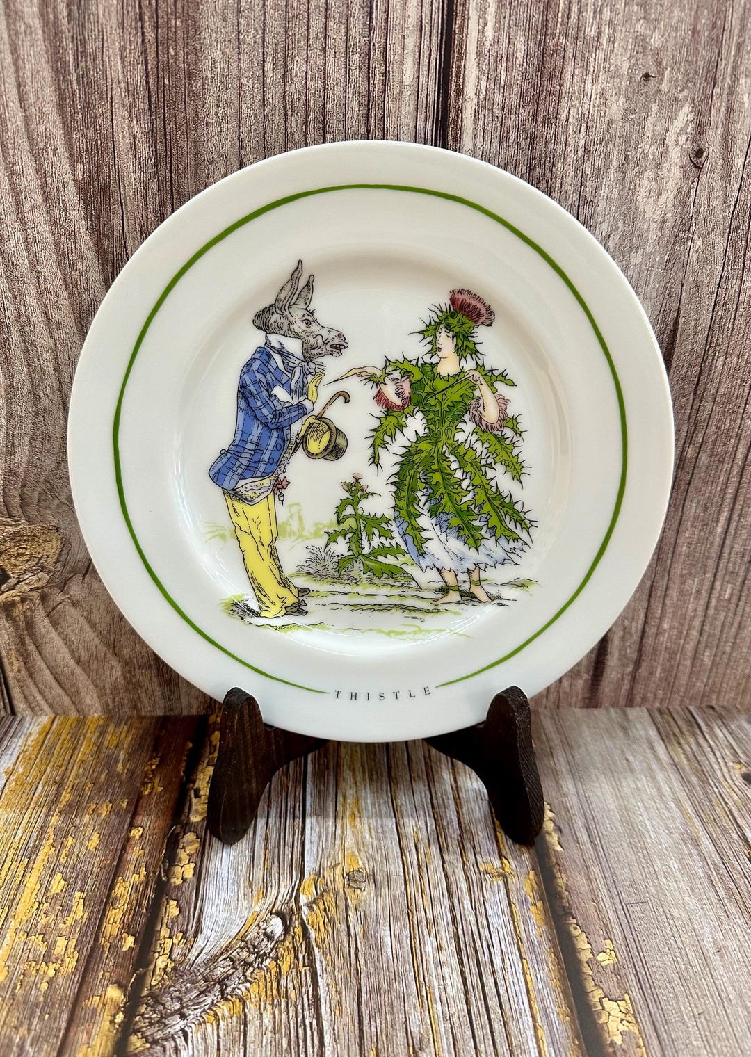 THISTLE Plate by Liz Ross. the Monkey and the Peddler Collectible Plate ...