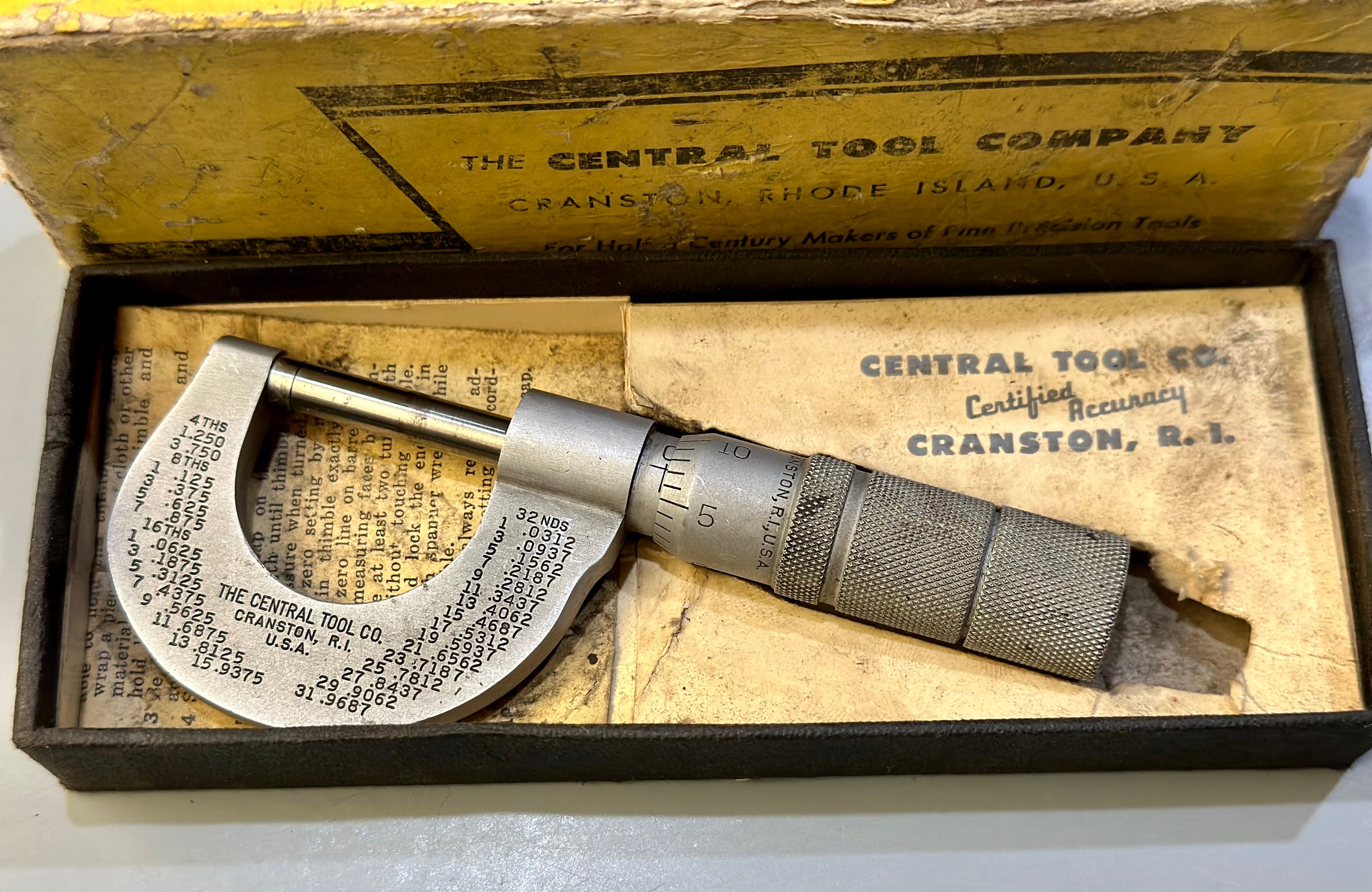 Vintage Micrometer Tool the Central Tool Company - Etsy