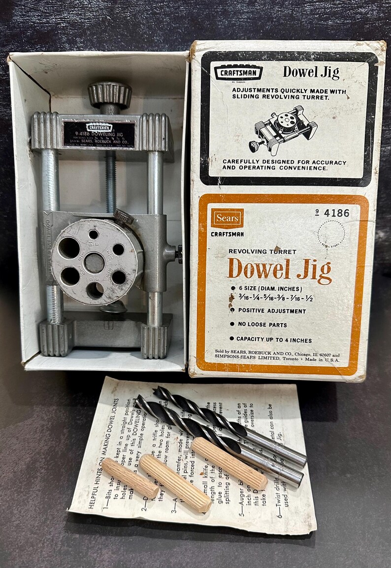 Vintage Revolving Turret Dowel Jig 9-4186 1974 Sears Craftsman - Etsy