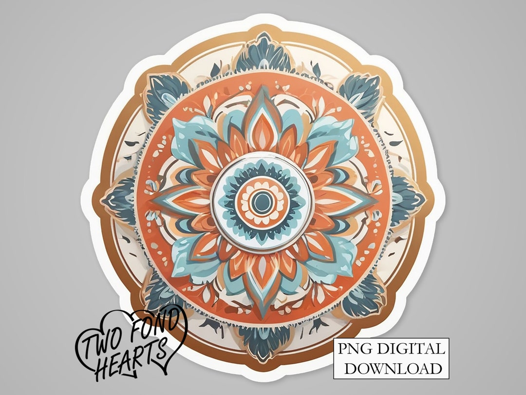 Boho Medallion Sticker Design, Instant Digital Download PNG, for Print ...