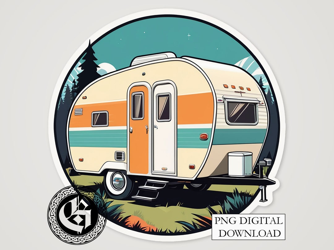 Digitally Downloadable Retro Camper Trailer Sticker Vintage Camping ...