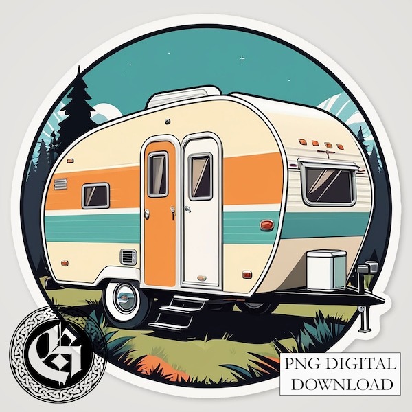 Retro Camper Clipart - Etsy