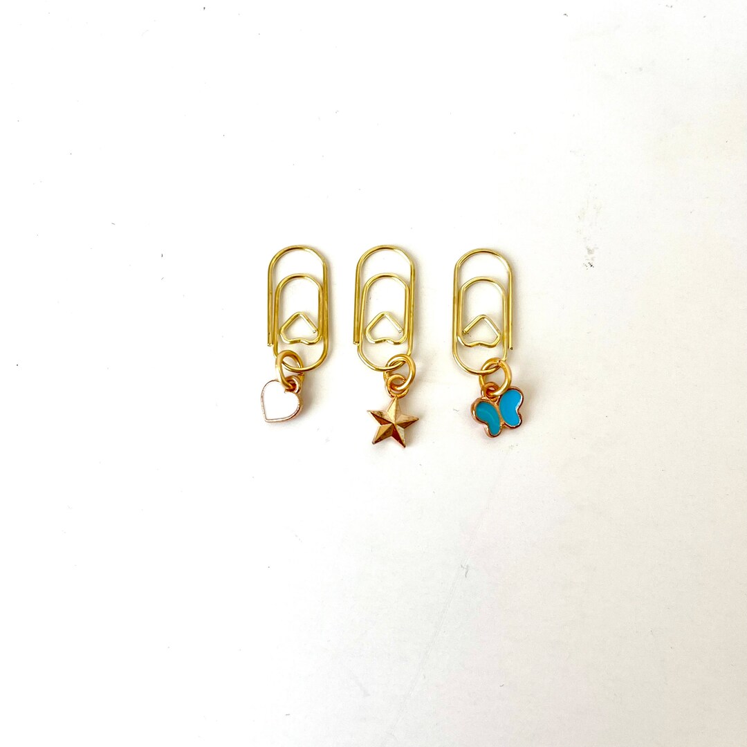 Set of 3 Different Mini Paper Clip Charms for Your Journal or Planner ...