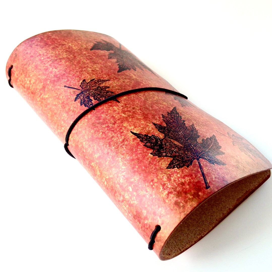 Autumn Leaves Travelers Notebook Cover, Leather Travelers Notebook ...