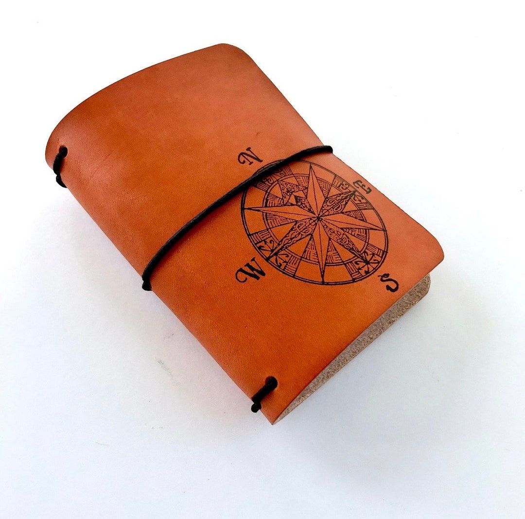Compass Notebook Cover, Leather Travelers Notebook, Traveler Notebook ...