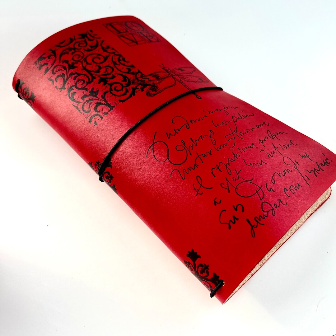Scarlet Baroque Travelers Notebook Cover, Leather Travelers Notebook ...