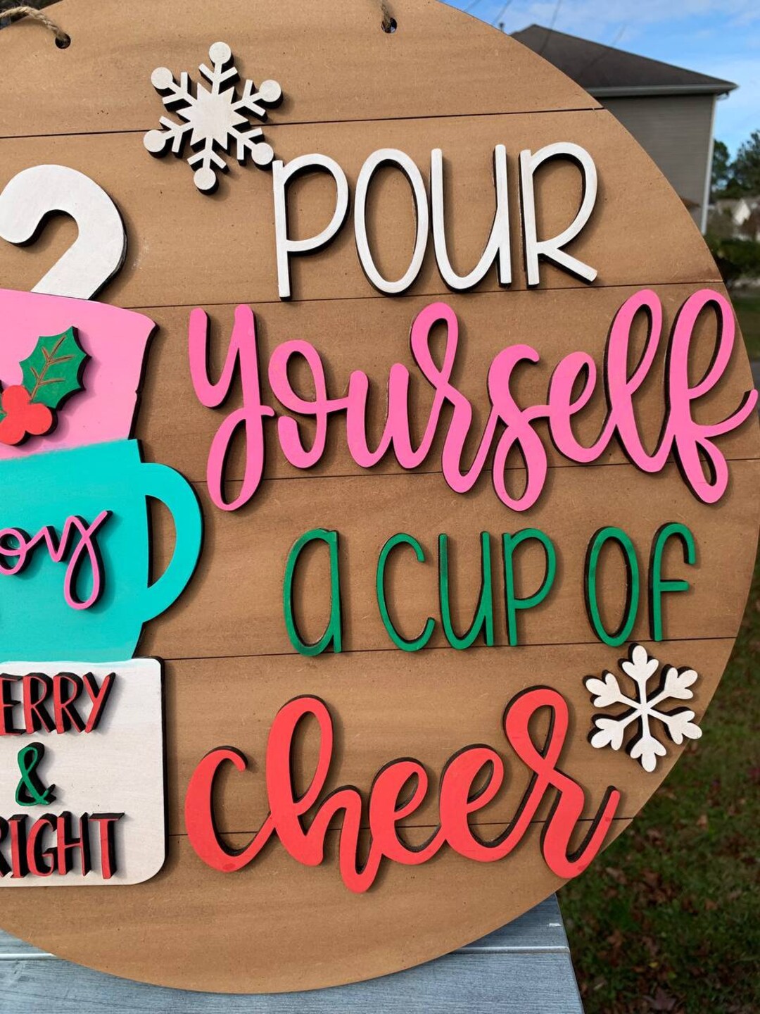 Christmas Cheer Door Decor, Xmas Decor, Door Hanger, Gifts, Unique ...