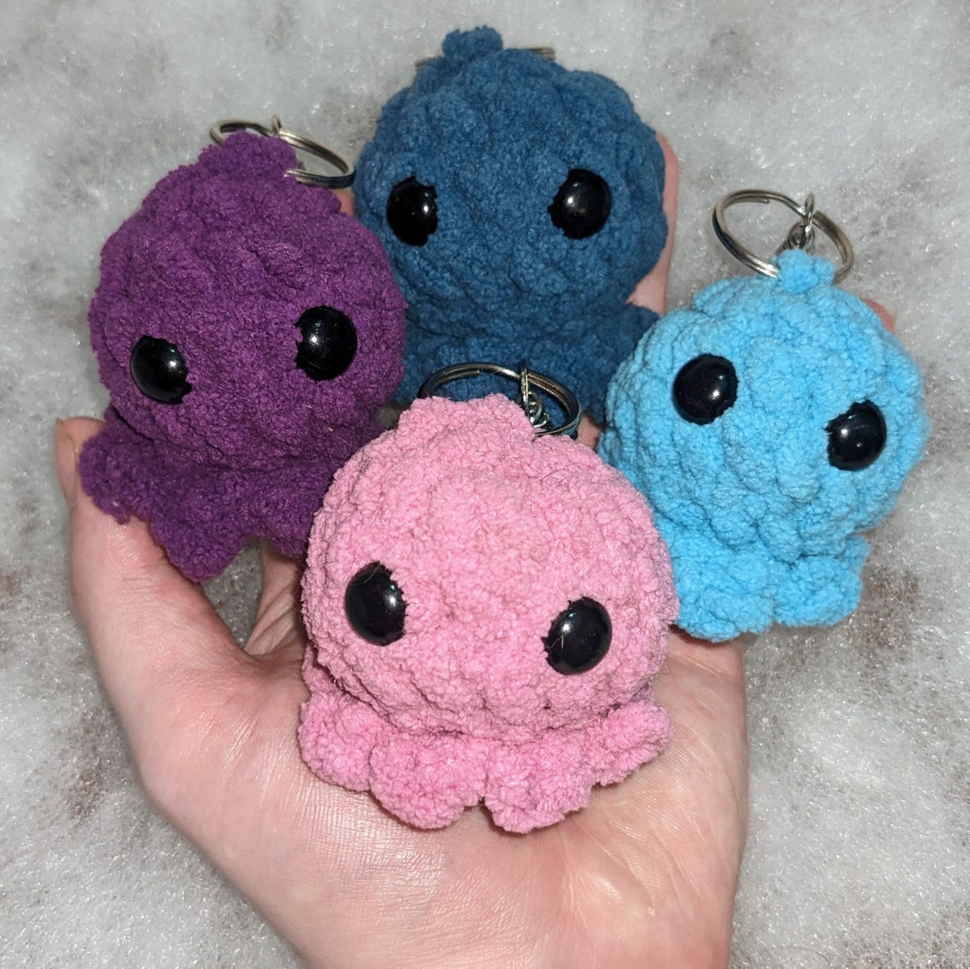 Cute Plush Crocheted Amigurumi Octopus Keychain - Etsy