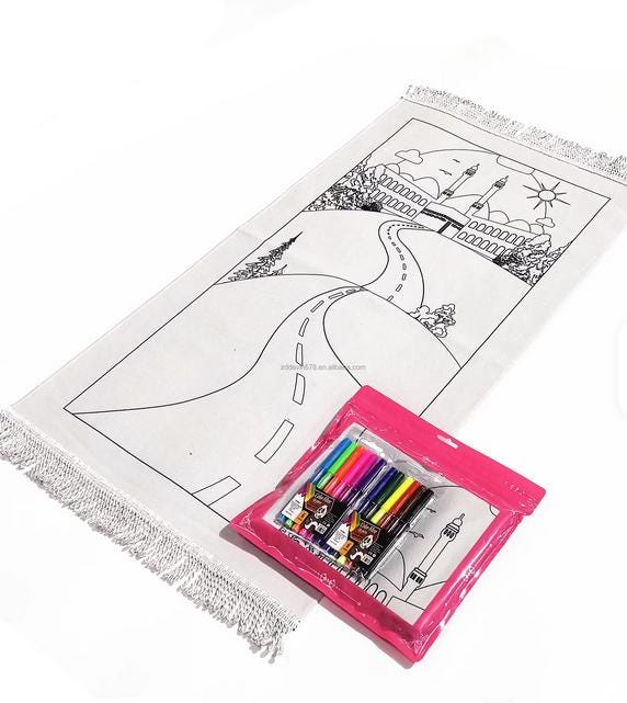 Color Your Own Prayer Rug , Kids Prayer Rug Activity , Islamic Gifts ...