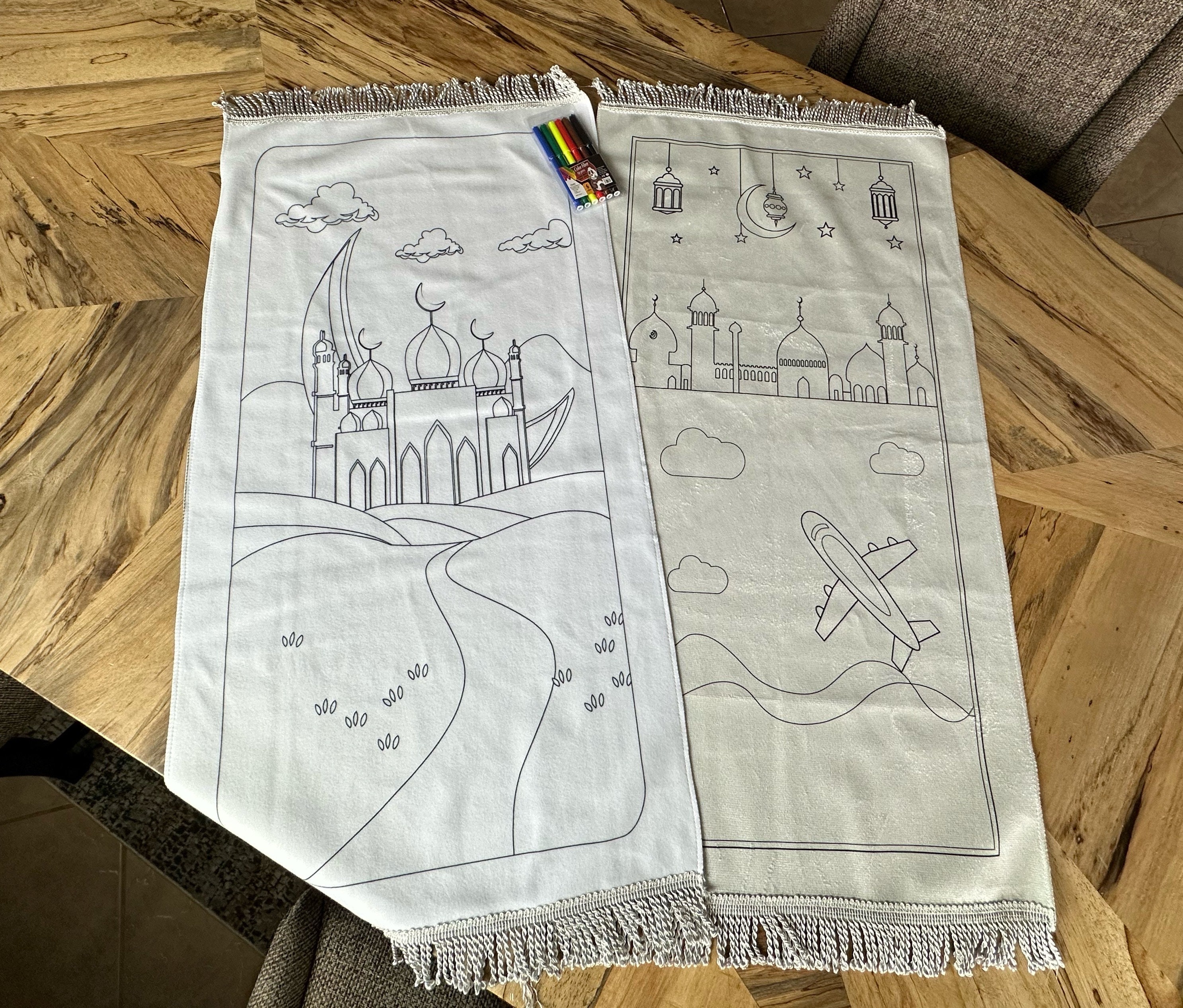 Color Your Own Prayer Rug , Kids Prayer Rug Activity , Islamic Gifts ...