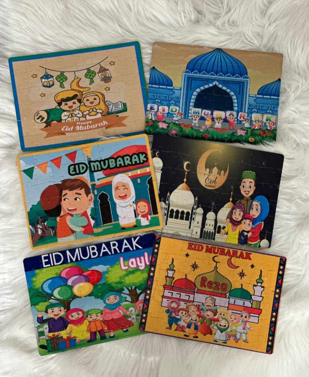 Eid Mubarak Puzzles for Kids , Eid Favors , Muslim Kids Gifts , Eid ...