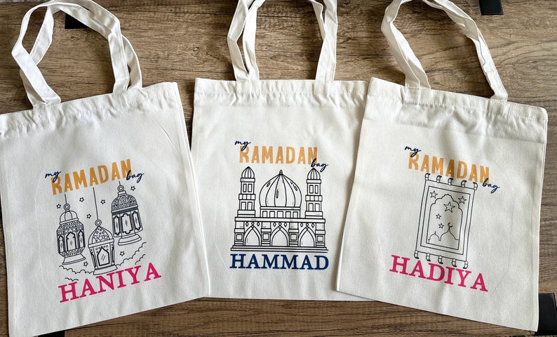 Custom Ramadan Tote , DIY Ramadan Bag , Taraweeh Bag , Ramadan Favors ...