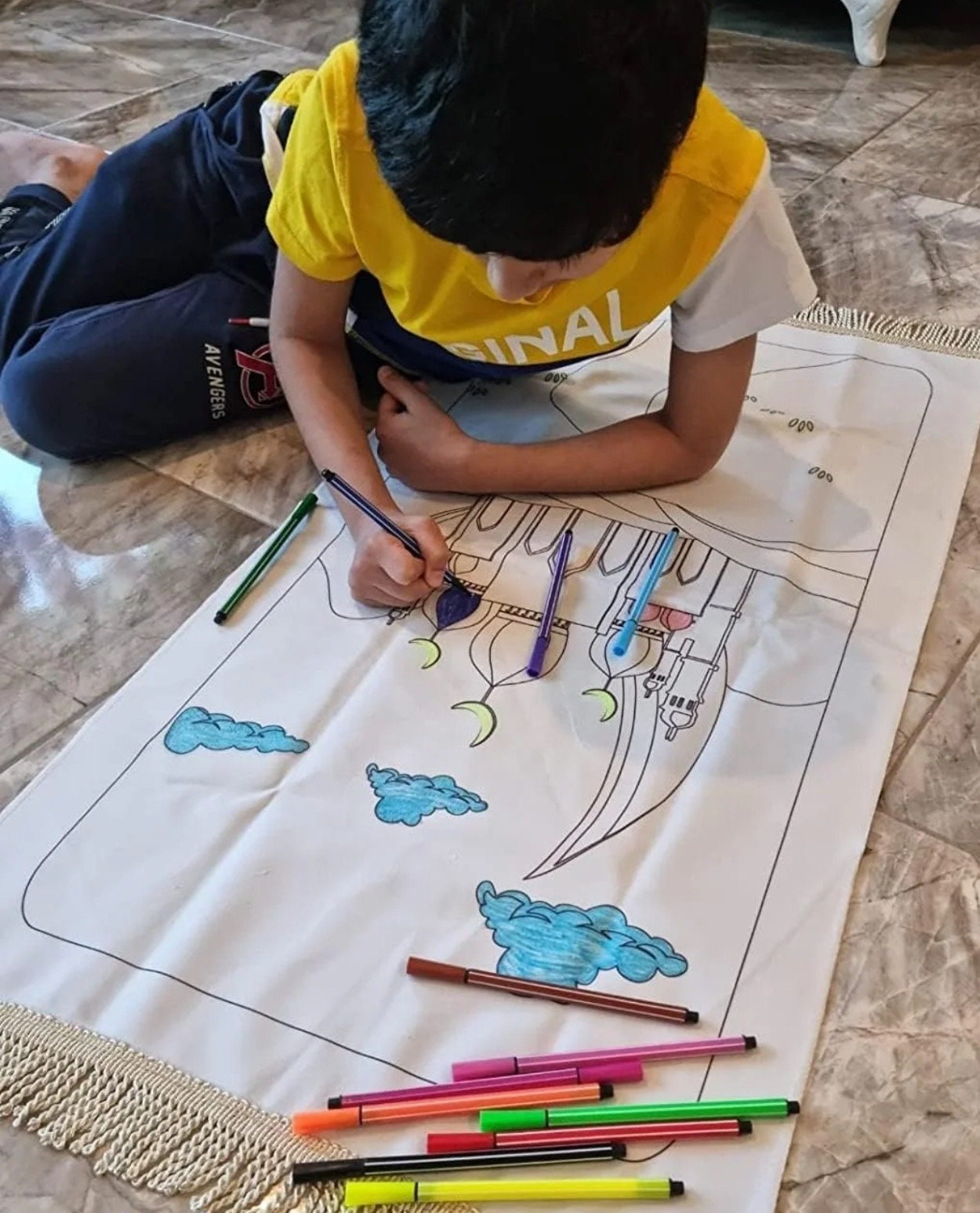 Color Your Own Prayer Rug , Kids Prayer Rug Activity , Islamic Gifts ...