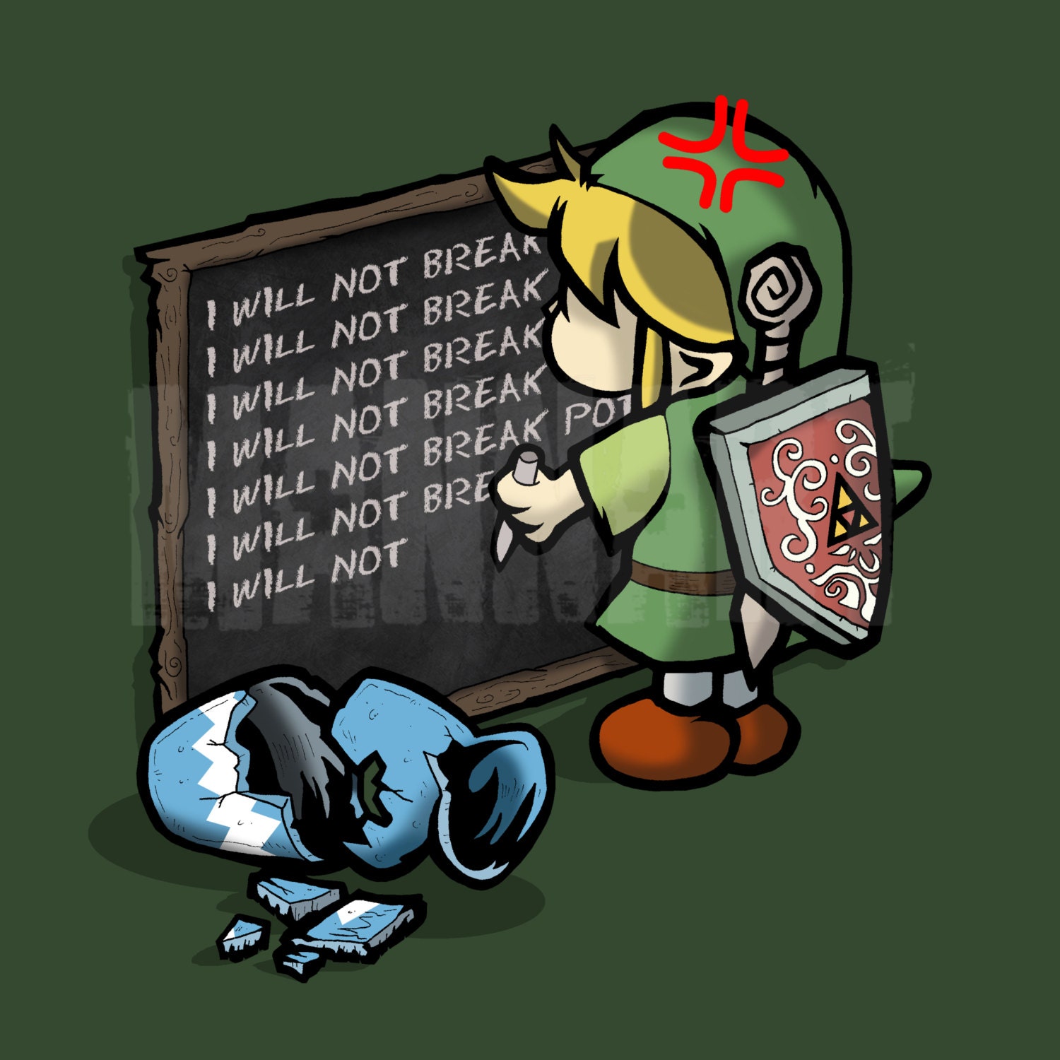 Hylian Detention-legend of Zelda Link Breaks Pots - Etsy