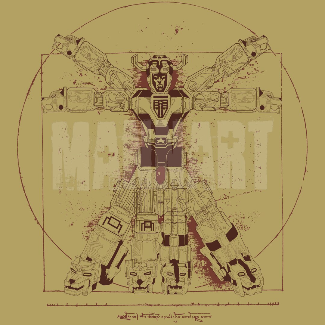 Voltruvian Man-voltron, Legendary Defender Blueprint-mens/ladies T ...