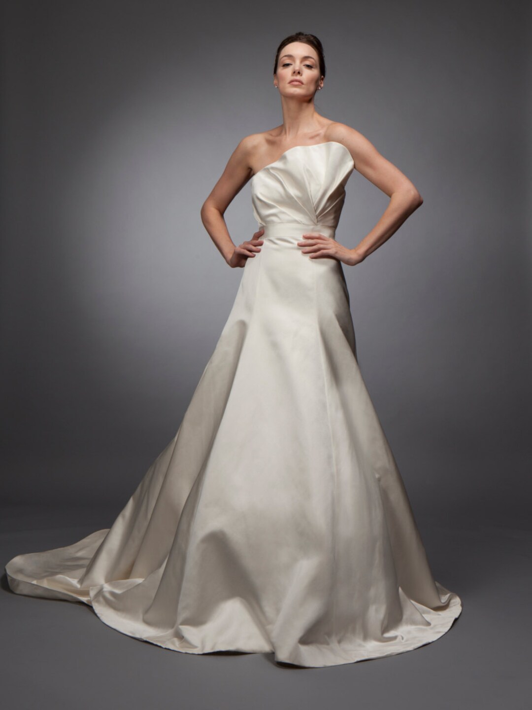Couture Wedding Gown, Draped Wedding Gown, Modern Wedding Gown, Sexy ...