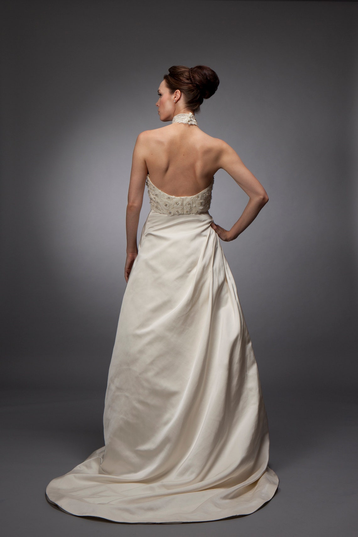 Crystal Embroidery, Wedding Dress, Bridal Gown, Halter Neck Gown ...