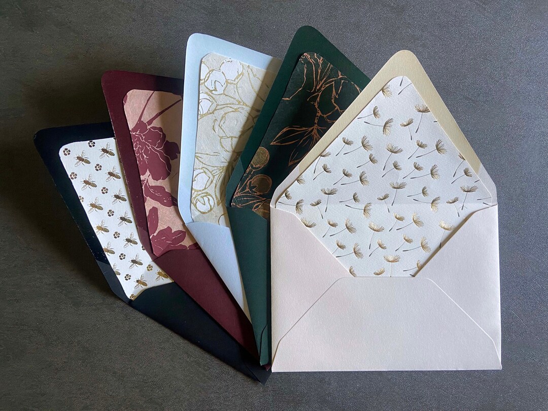 Handmade Liners A7 Euro Flap 5x7 Envelope Liners Pack of 5 - Etsy
