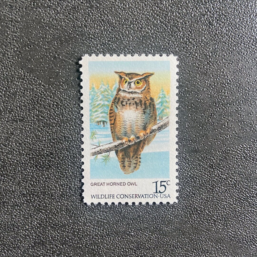 Vintage Postage Stamps american Owls Vintage Stamps Blue Green Vintage ...