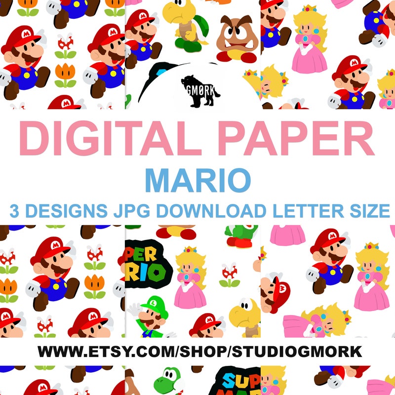 Mario Printables - Etsy