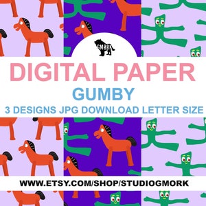 Gumby Printable Papers, Download, Jpg, for Planner, Envelopes, Children ...