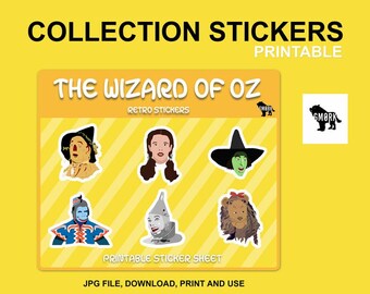 Wizard of Oz Stickers Printable - Etsy