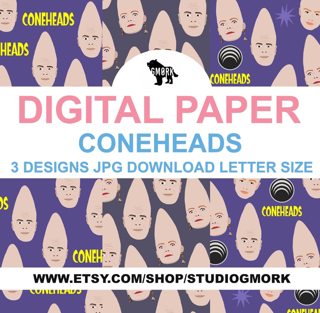 Coneheads Printable Papers, Retro Design , Movie Paper, Jpg, Planner ...