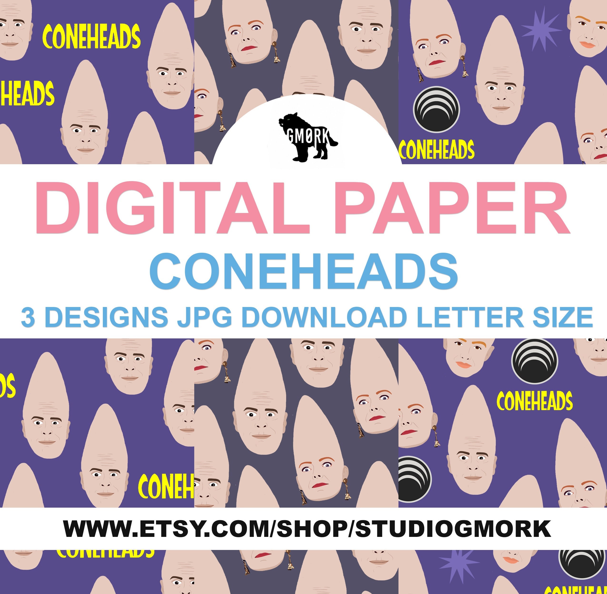 Coneheads Printable Papers, Digital Papers , Journaling, Jpg, Planner ...