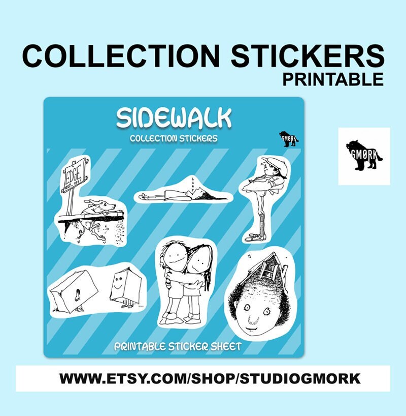 Sidewalk Sticker Sheet Printable for Planners, Scrapbooking, Journaling ...