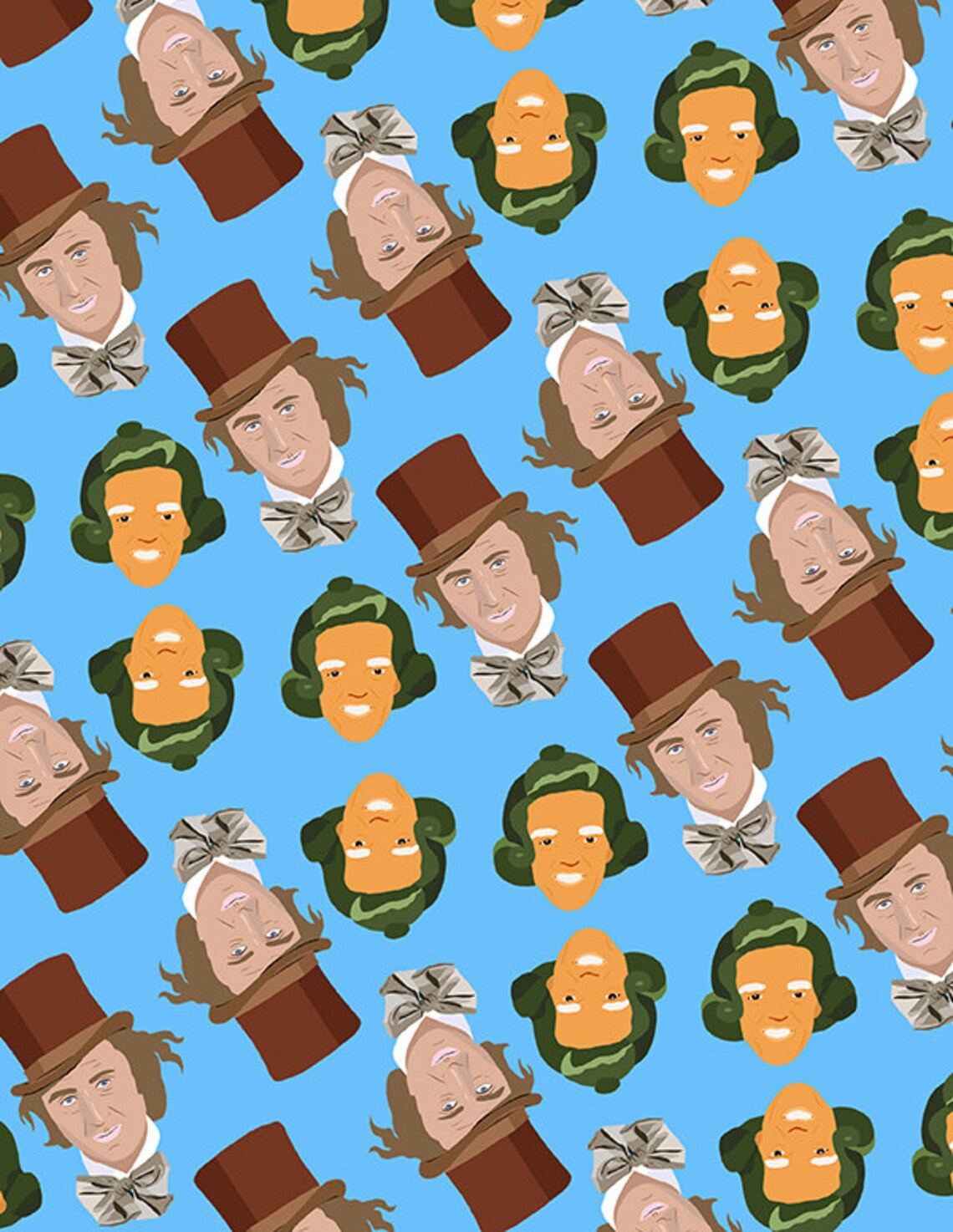Willy Wonka Illustration Pattern Printable Design Jpg - Etsy