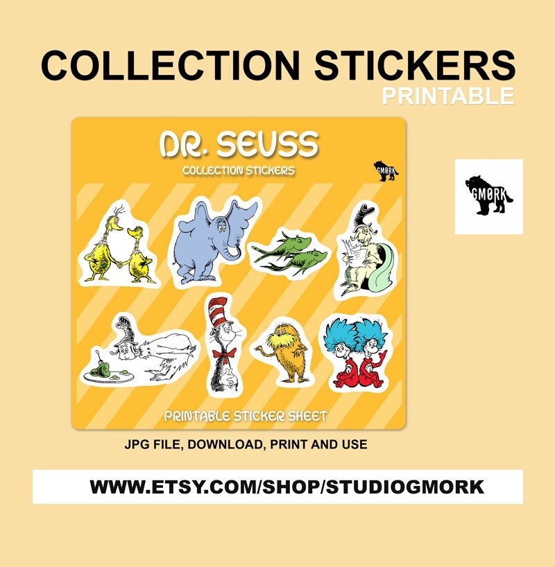 Dr. Seuss Printable Sticker Sheet for Planners, Journaling ...