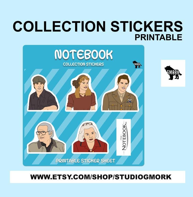 Notebook Printable Sticker Sheet for Journals, Planner, Scrapbooking or ...
