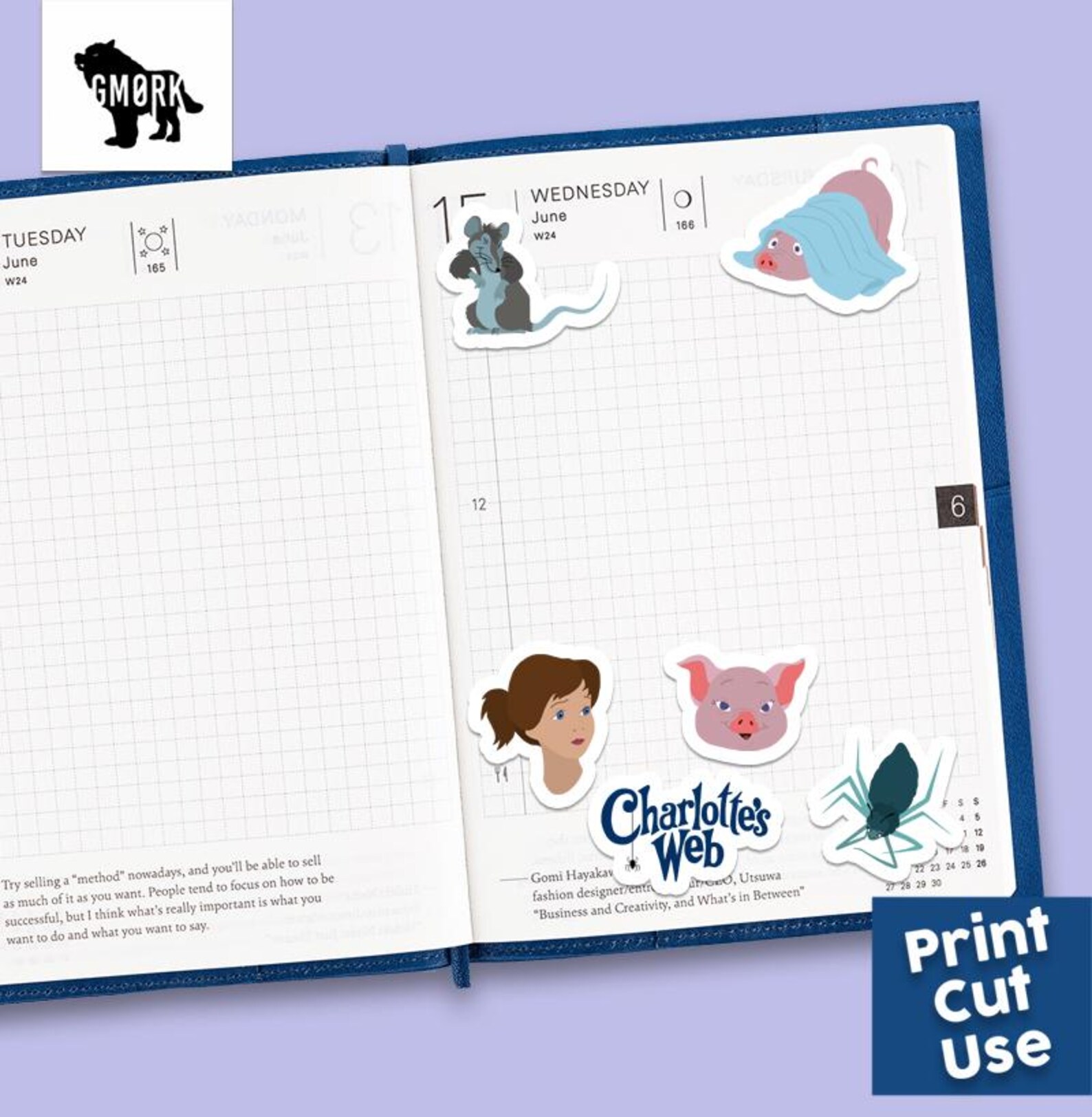 Charlotte's Web Printable Stickers, Jpg Download, for Scrapbooking ...