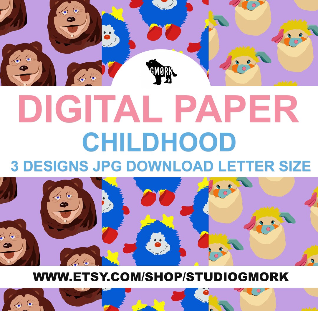 Childhood Printable Papers for Planners, Crafts or Scrapbooking, Letter ...