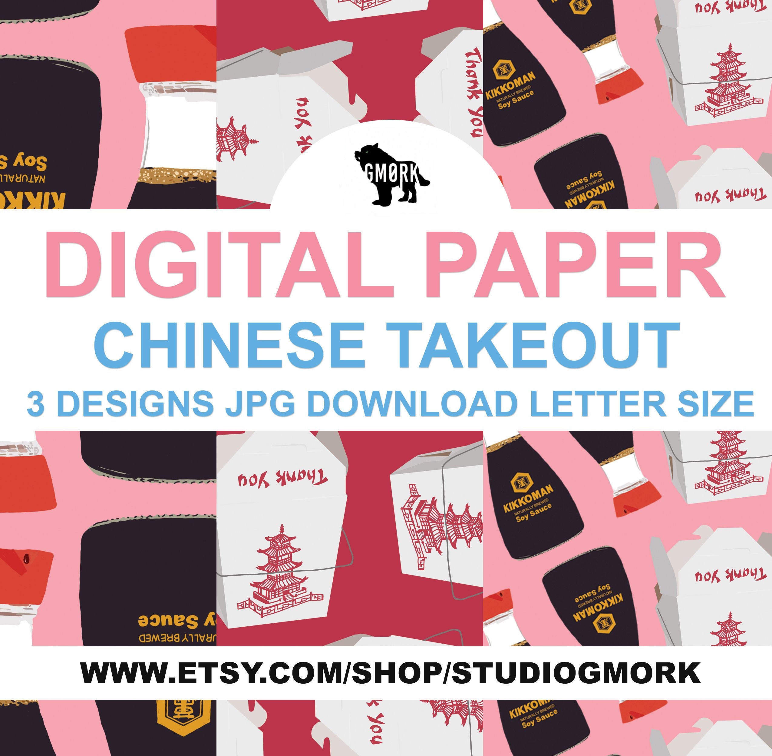 Chinese Takeout Printable Paper JPG Planner Paper - Etsy