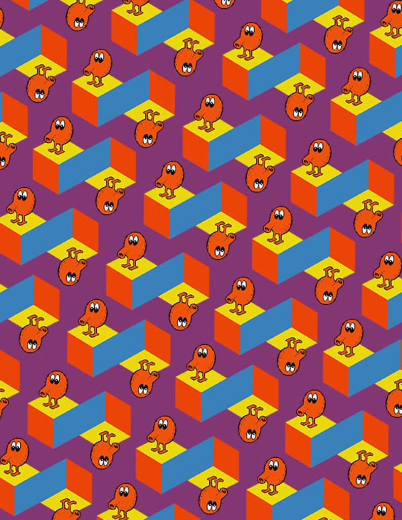 Qbert Printable Paper Jpg Download Print Videogame - Etsy