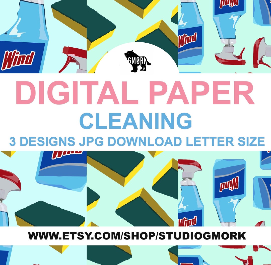 Cleaning Printable Papers, Digital, JPG, File, Download, for Planner ...