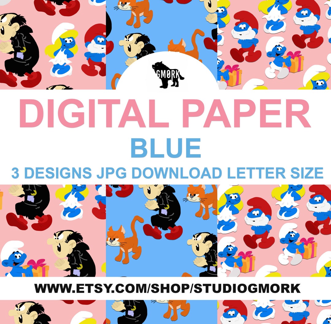 Blue Printable Papers, Digital Paper for Crafts, Scrapbooking ...