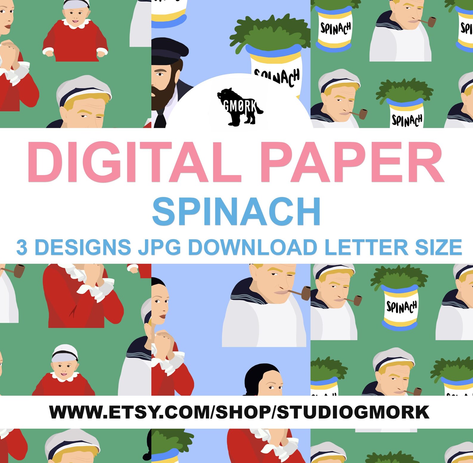 Spinach Printable Papers, Digital Papersfor Journaling, Scrapbooking ...