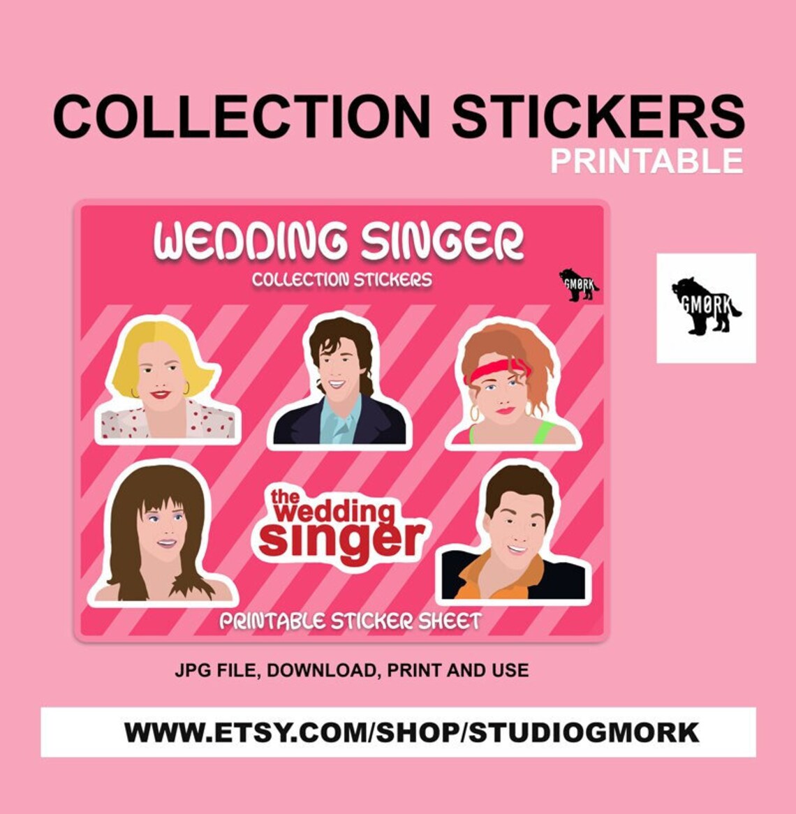 The Wedding Singer Printable Stickers, Jpg, Download, for Planners ...