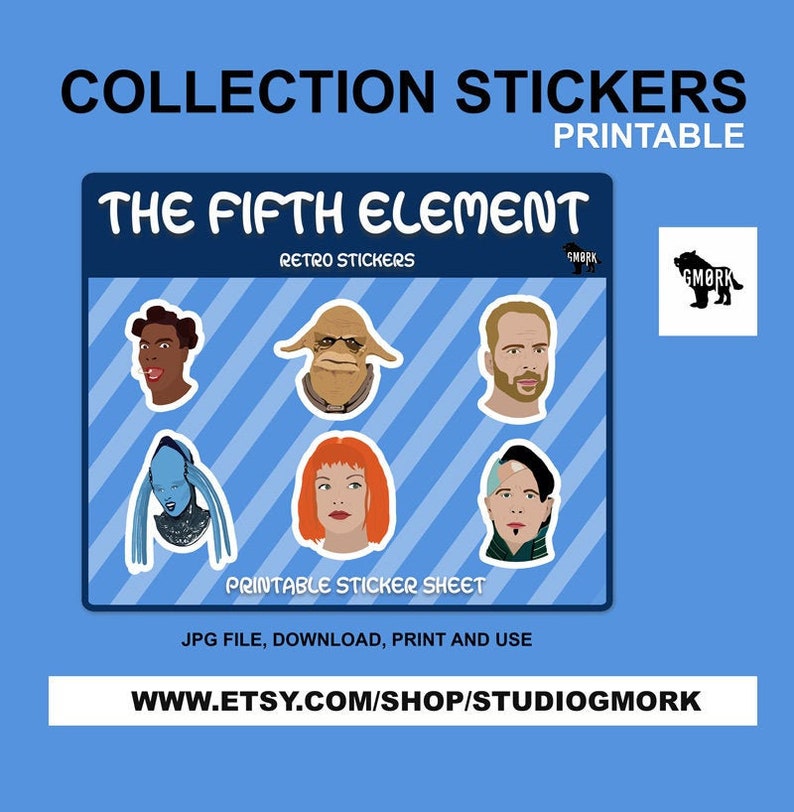 The Fifth Element Printable Sticker Collection, Jpg, for Planners or ...